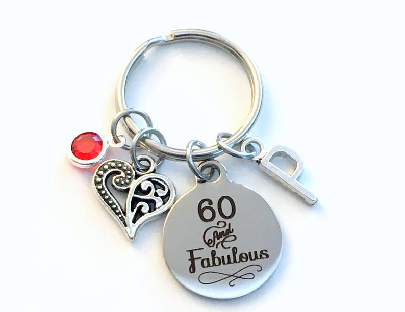 60th Birthday Gifts for Women Keychain Sixty Key Chain 60 | Etsy