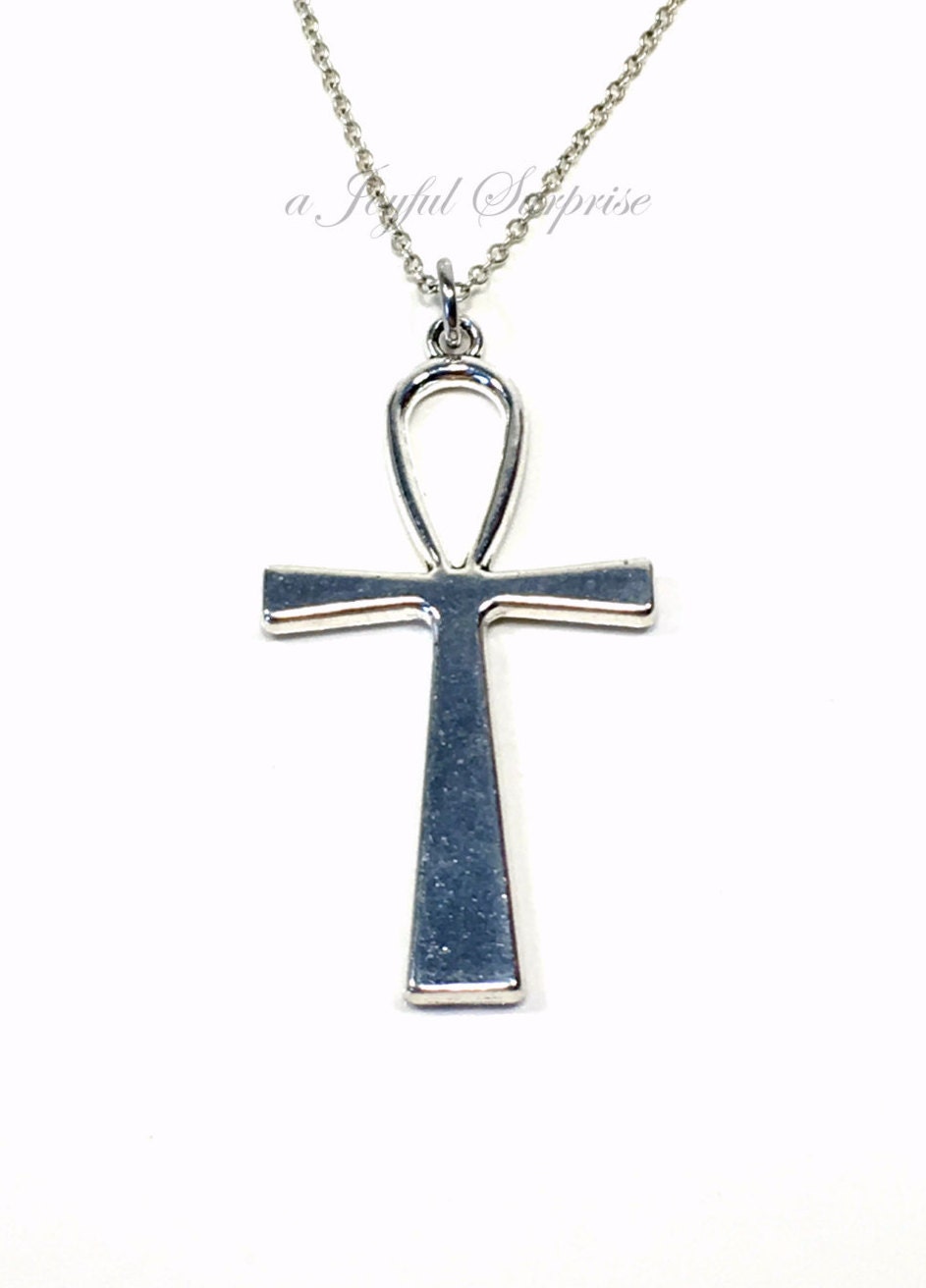 Large Ankh Necklace Silver Ankh Jewelry Ancient Egyptian | Etsy