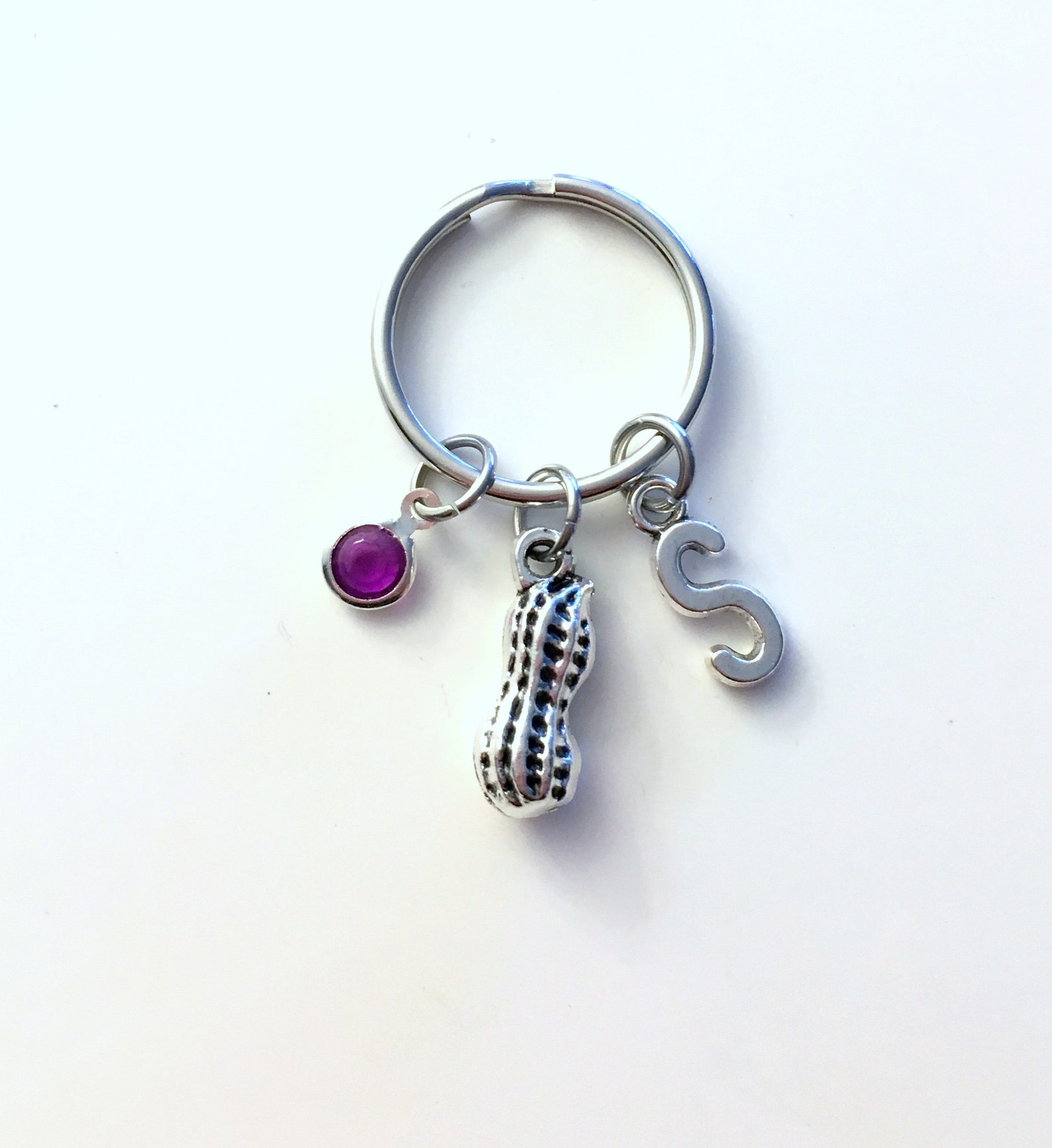Peanut Keychain Food Keyring Gift for Snack Key Chain Silver - Etsy Canada