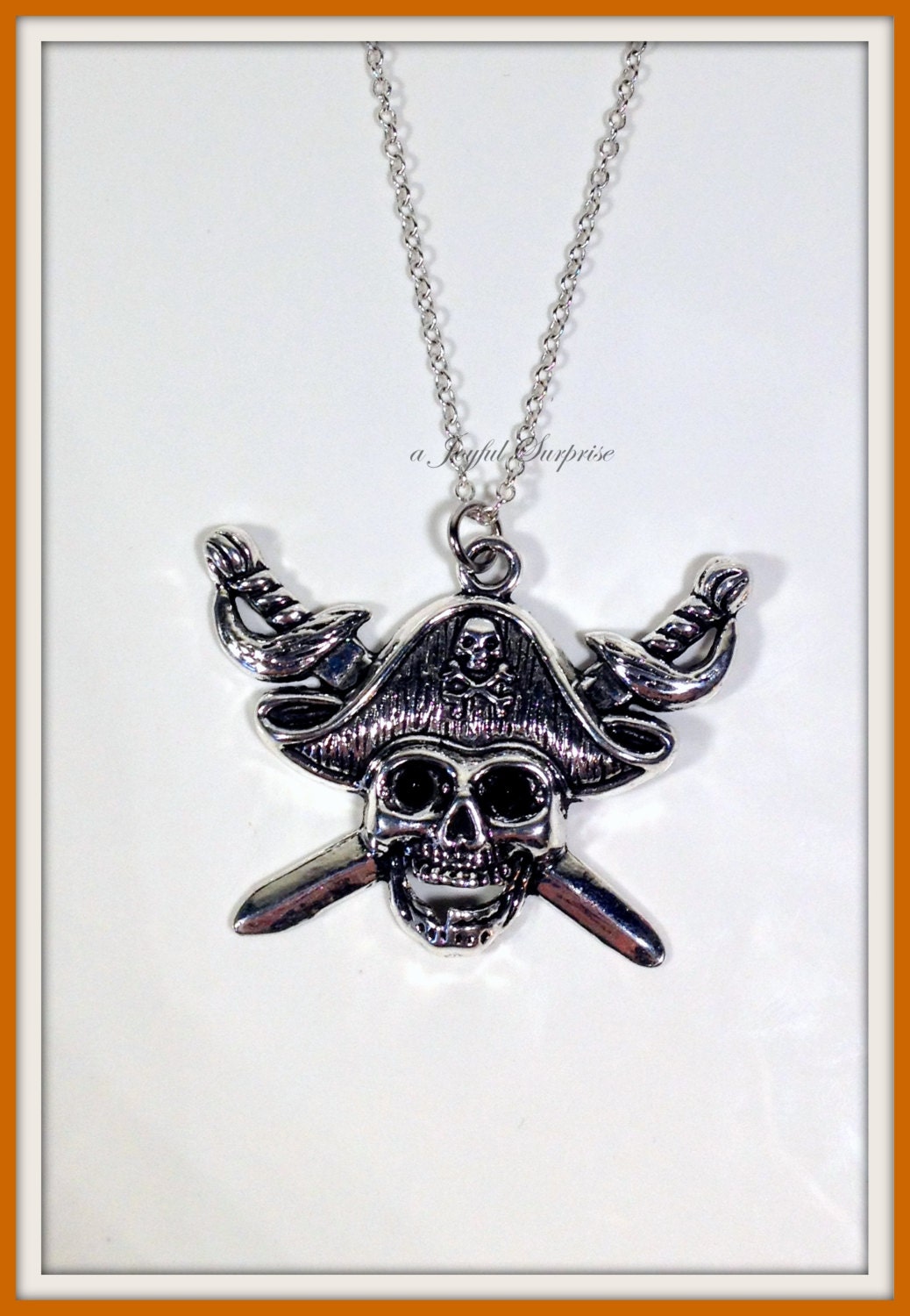 Pirate Necklace Skull Sword Necklace Silver Pirate Jewelry | Etsy
