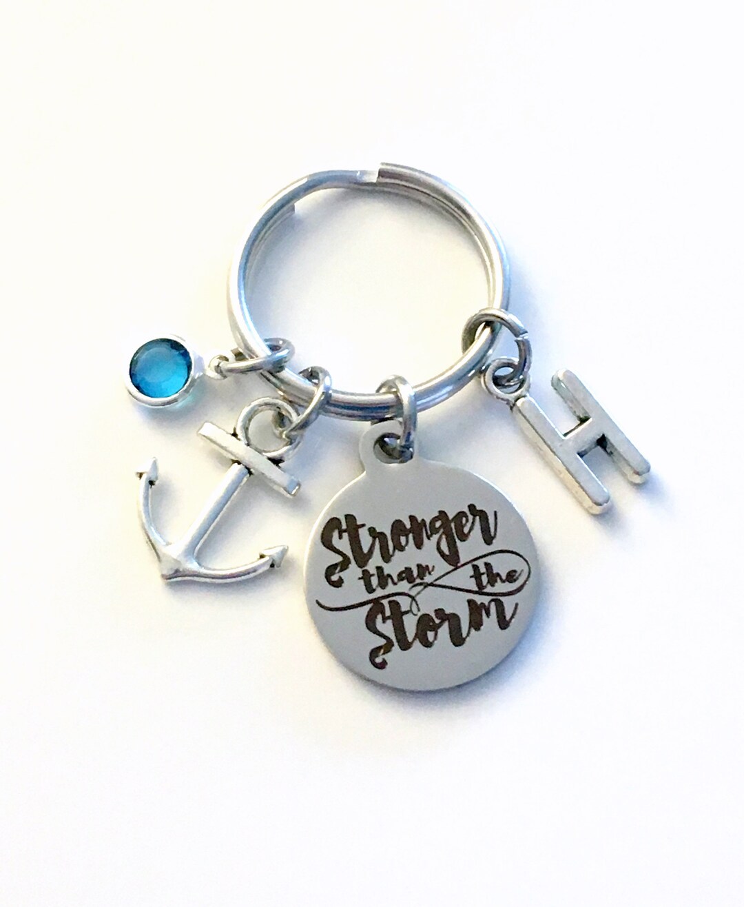 Stronger Than the Storm Keychain, Divorce Gift, Encouragement Key Chain ...