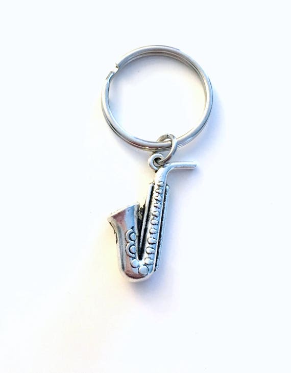 Saxophone Keychain Brass Band Instrument Gift for Sax | Etsy