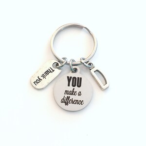 Gift for Volunteer Appreciation, You Make a Difference Keychain, Thank ...