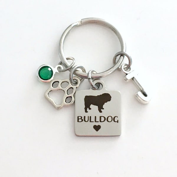 Bulldog Keychain - Etsy