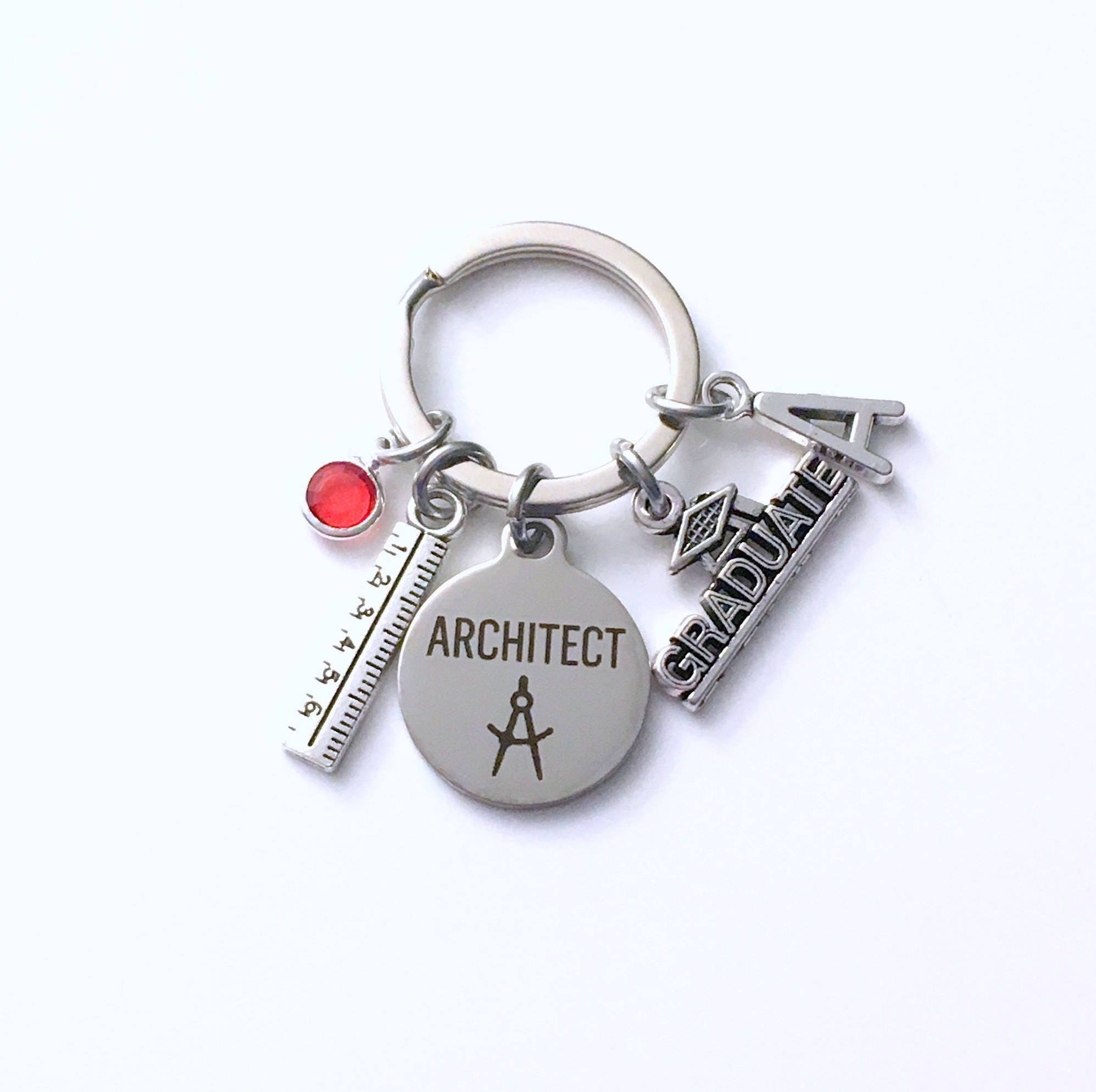 Architect Keychain Ruler Key Chain Graduation Gift for Grad | Etsy