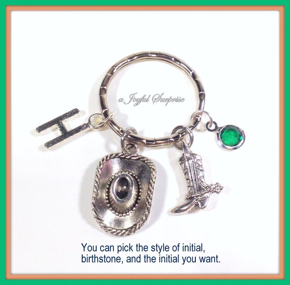 Cowboy Keychain Cowgirl Key chain Country Girl Gift for Cow | Etsy