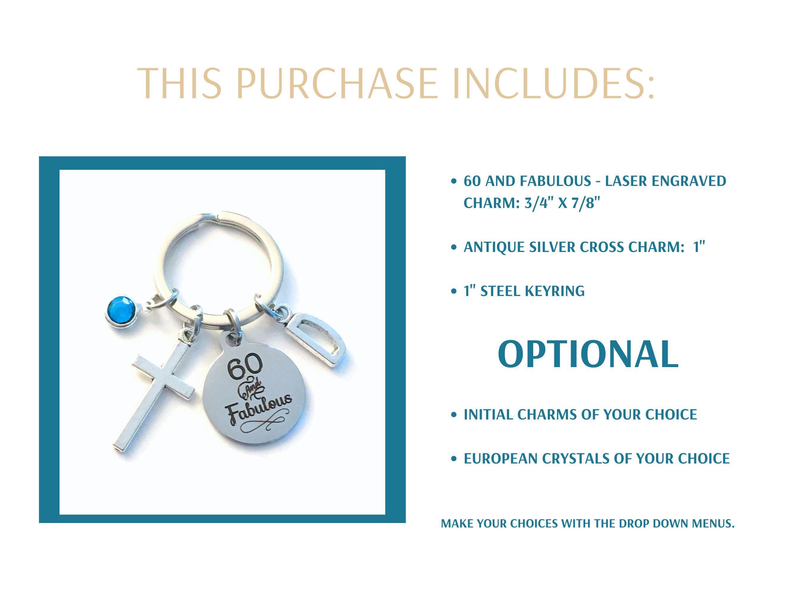 60th Birthday Gifts for Her Keychain / Women Key Chain / Sixty 60 and ...
