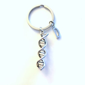 DNA Keychain, Gift for Science Geek Key Chain, Helix Molecule Key Ring ...