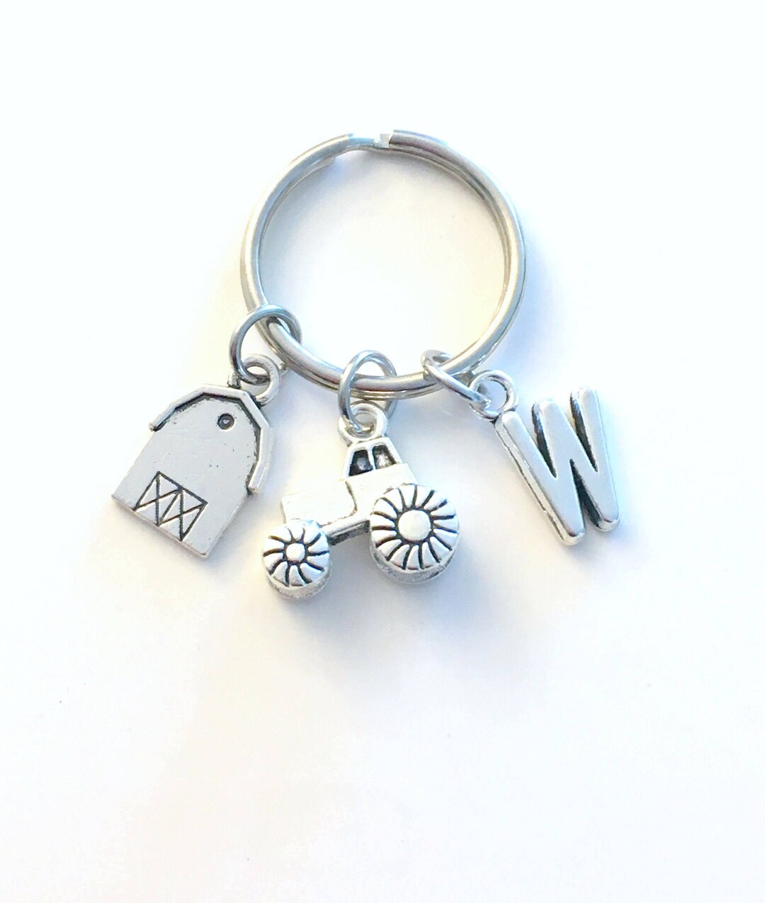 Gift for Farmer Keychain, Barn Key Chain, Tractor Keyring, Farm Girl ...
