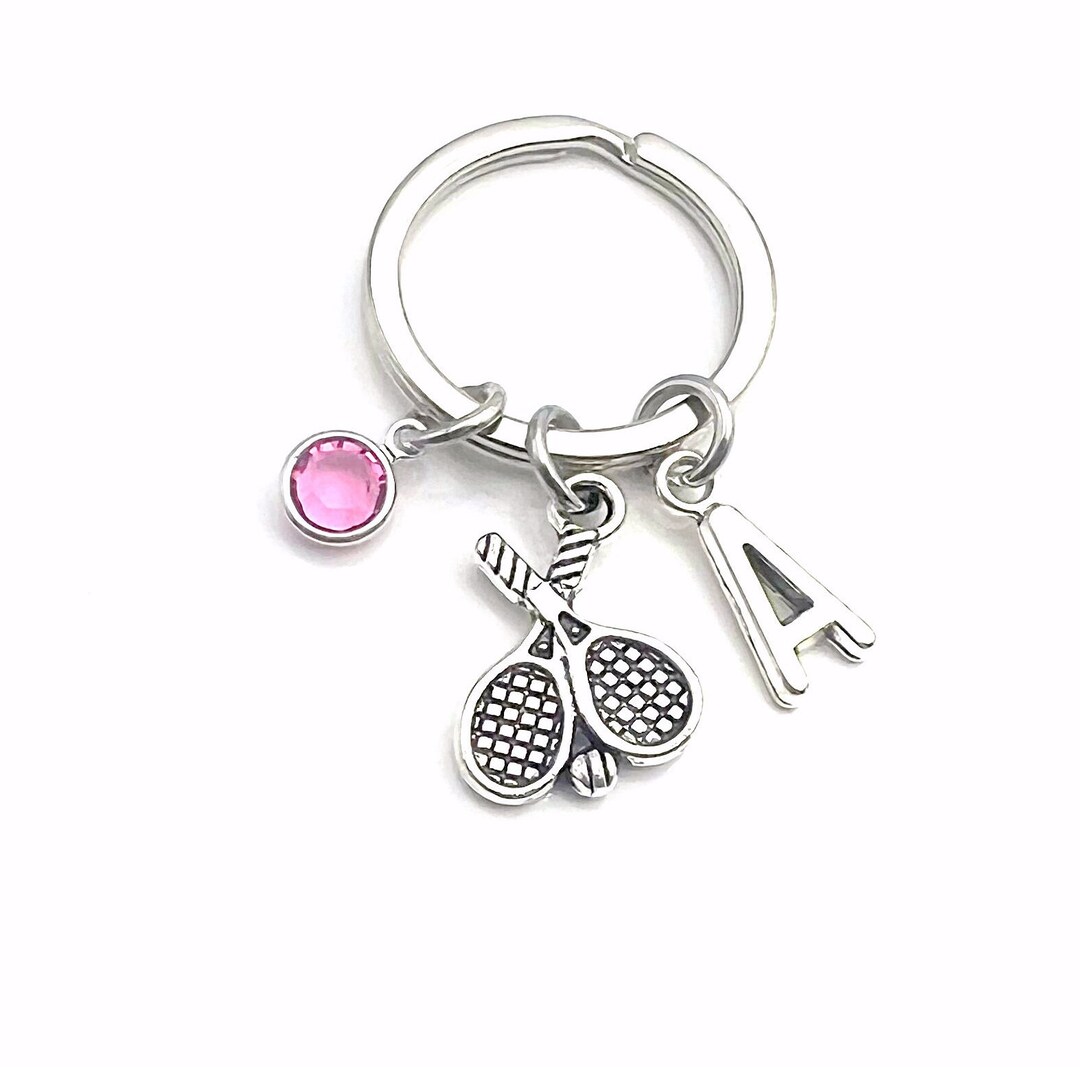 Tennis Keychain, Gift for Tennis Player Keyring, Tennis Racket Key ...