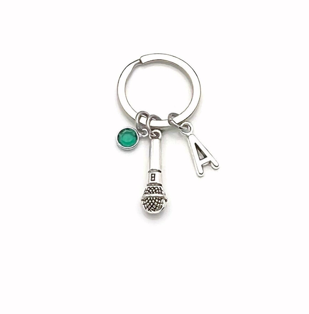 Microphone Keychain, Singer's Key Chain, Performer's Keyring, Theater ...