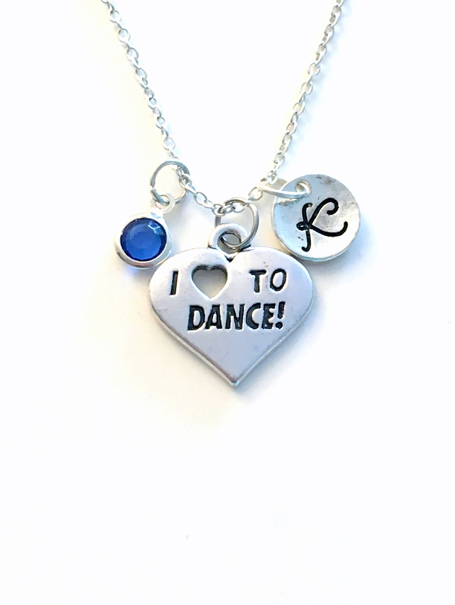 I Love to Dance Necklace / Dancer Jewelry / Silver Heart Charm - Etsy ...
