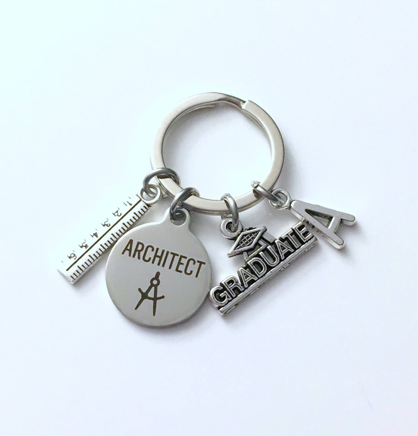 Architect Keychain Ruler Key Chain Graduation Gift for Grad | Etsy