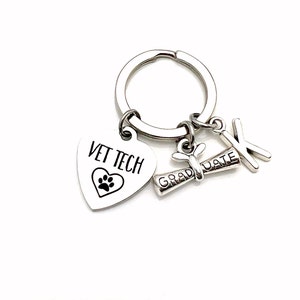 Veterinary Technician Graduation Gift, 2025 Vet Tech Keychain, Grad Key ...