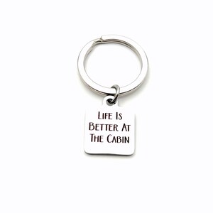 Life is Better at the Cabin Keyring, Cottage Keychain, Cabin Key Chain ...