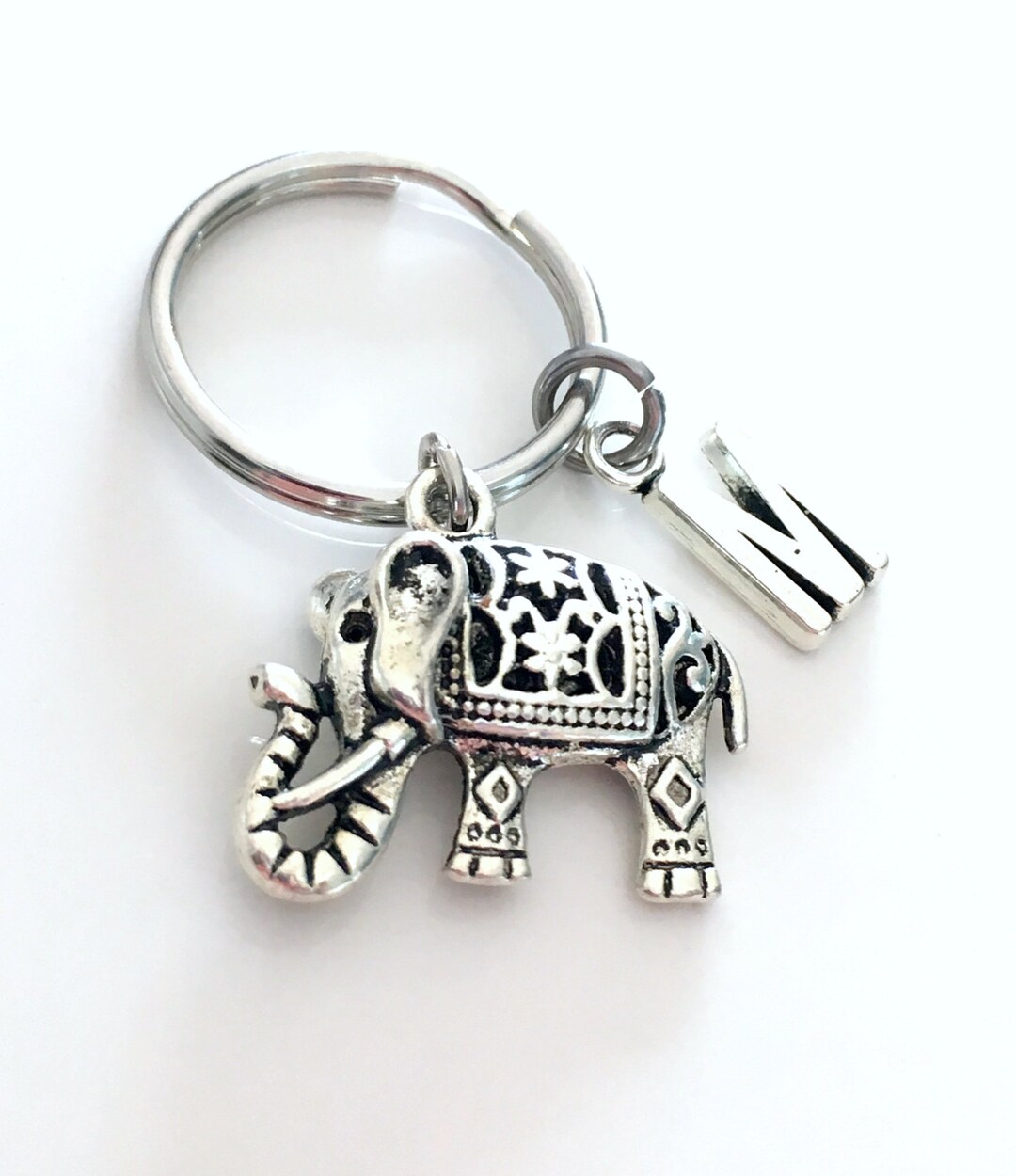 Elephant Keychain, Zoo Key Chain Indian Animal Gift Circus Keyring ...