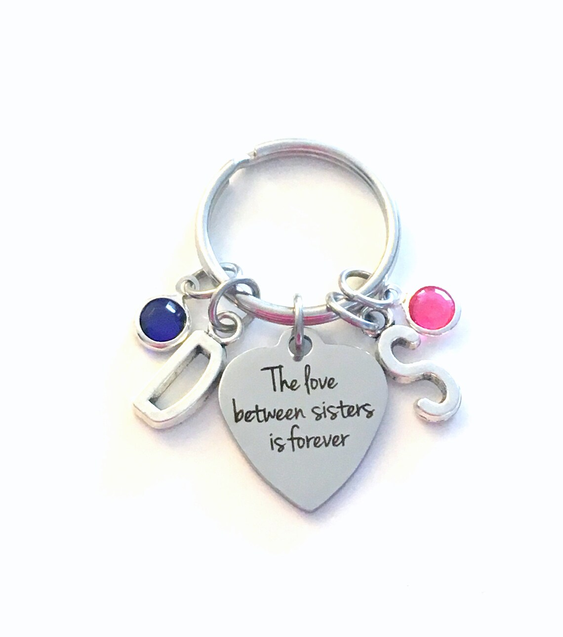 Gift for Sister Keychain The love between sisters is forever | Etsy