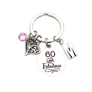 60th Birthday Gifts for Women Keychain, Sixty Key Chain, 60 and ...