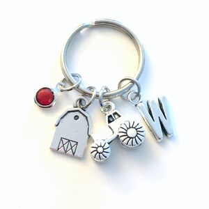Gift for Farm Girl Keychain, Barn Key Chain, Tractor Keyring, Farmer ...