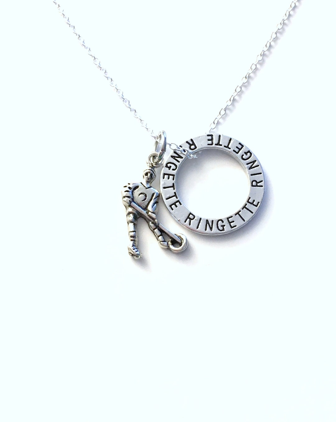 Gift for Ringette Player Necklace, Teenage Girl Jewelry, Team Present ...