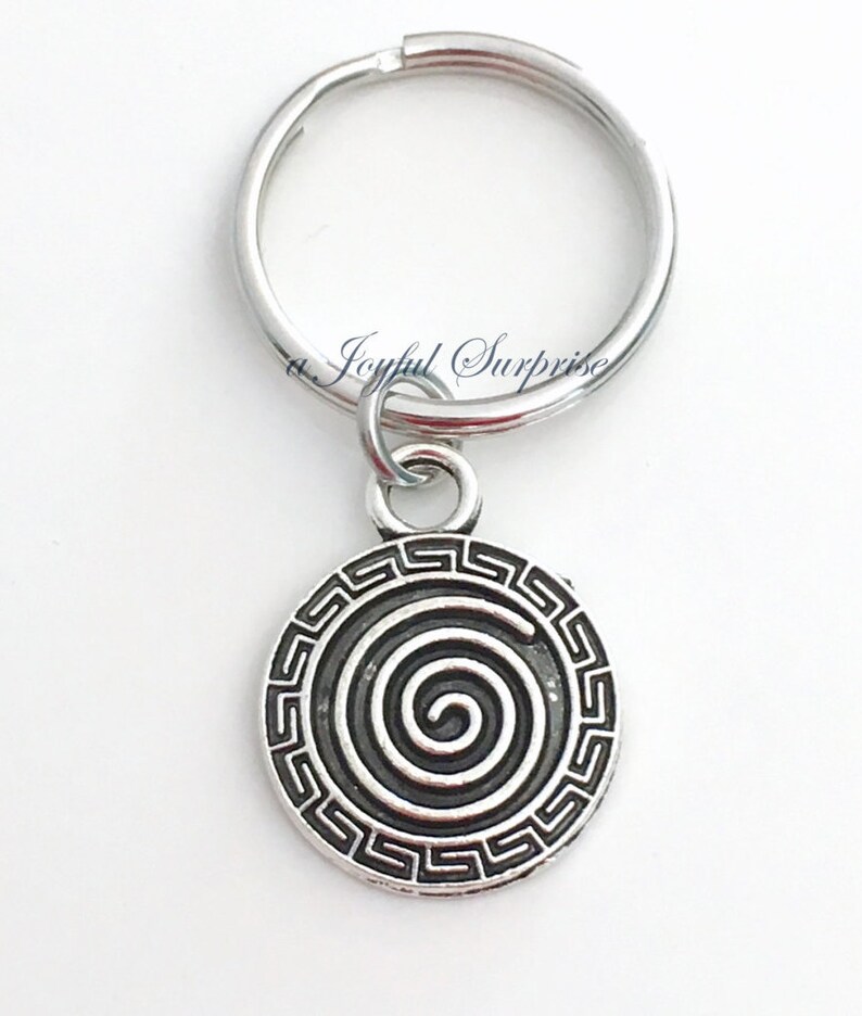 Swirl Key Chain Intuition Keyring Ancient Symbol Keychain - Etsy