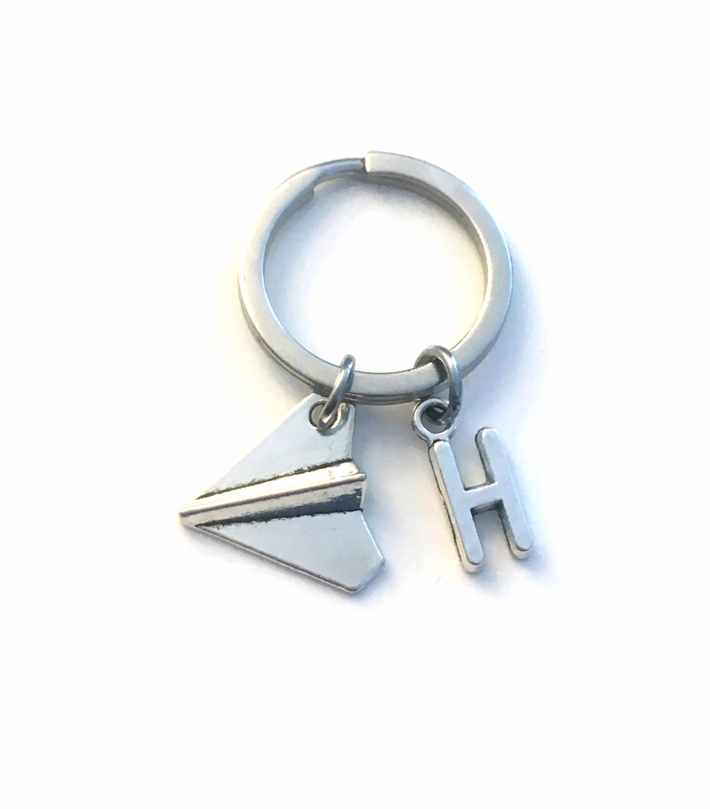 Paper Airplane Keychain Air Plane Key Chain Silver | Etsy