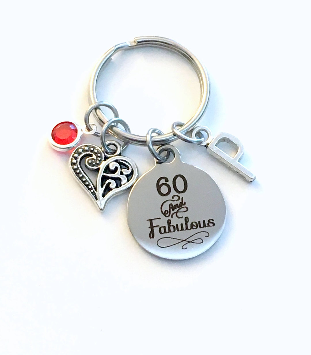 60th Birthday Gifts for Women Keychain, Sixty Key Chain, 60 and ...