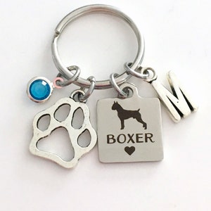 Boxer Keychain, Breeder Key Chain, Gift for Dog Mom Present Keyring ...