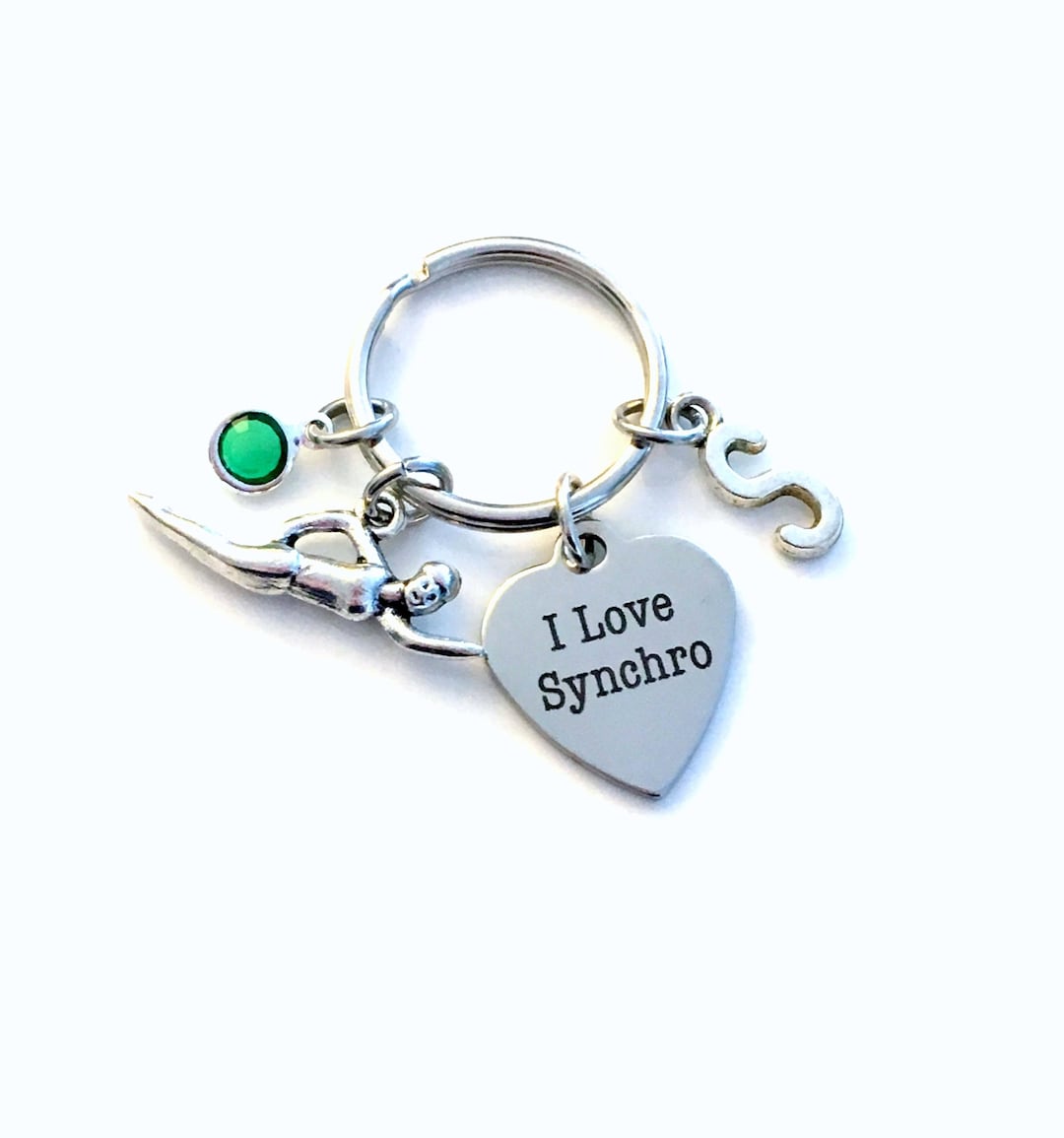Synchronized Swimming Keychain / I Love Synchro Key Chain / Swimmer ...
