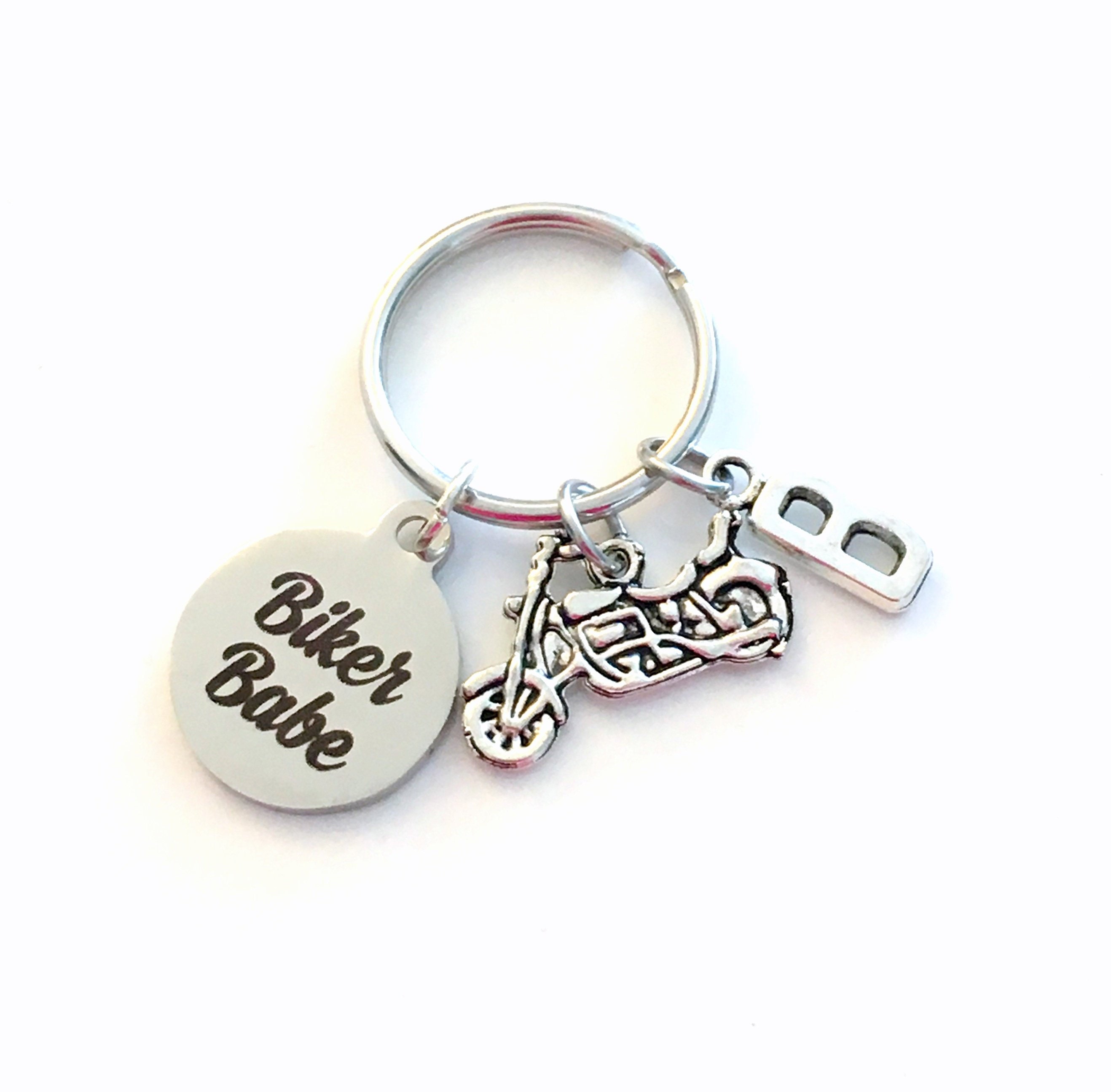 Biker Babe Keychain, Motorcycle Keyring, Biker's Key Chain, Gift for ...