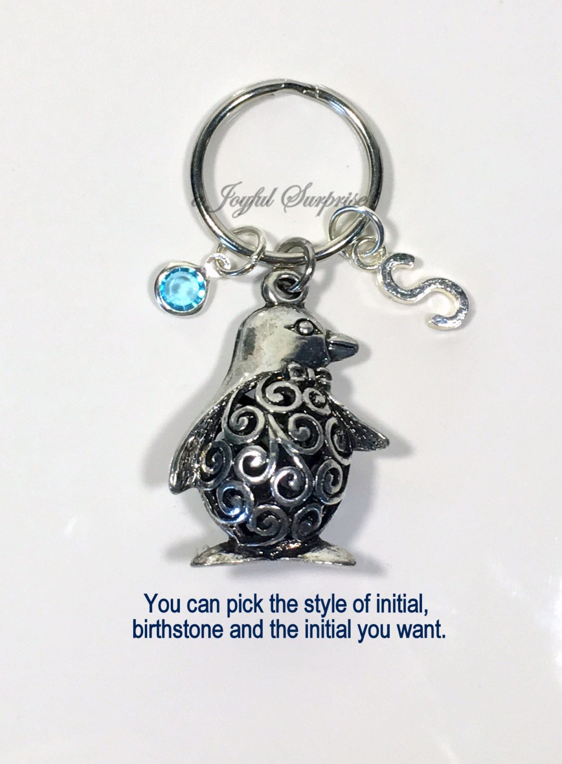 Penguin KeyChain Penguin Keyring Filigree Charm large animal | Etsy