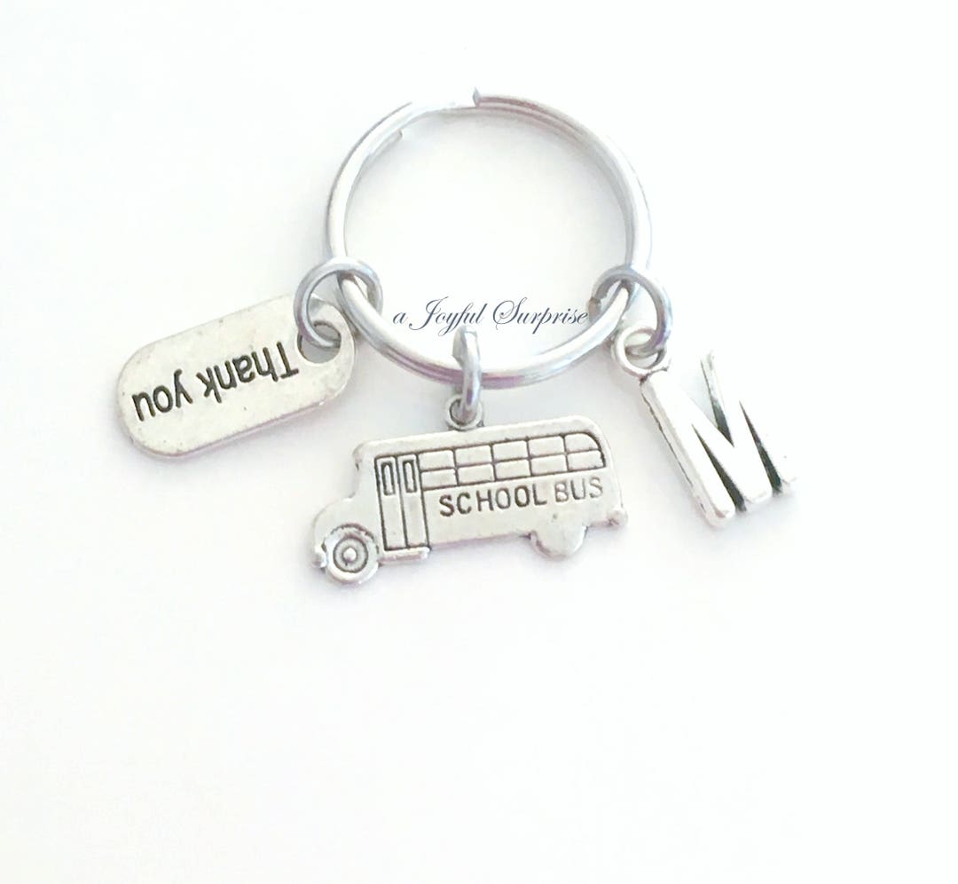 Gift for Bus Drivers Present, School Bus Keychain, Travel Keyring Thank ...