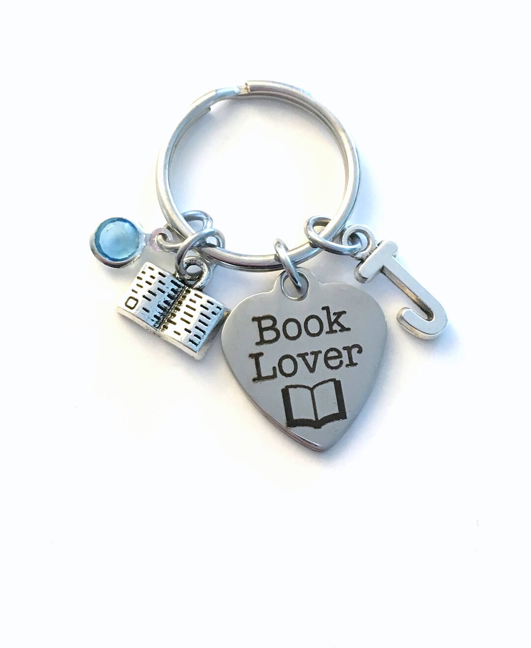 Book Lover Keychain, Librarian Present Key Chain, Gift for Book Club ...