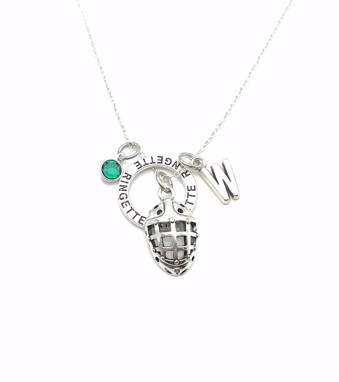 Ringette Goalie Necklace, 16" Girl's Ringette Jewelry, Gift for Fellow ...