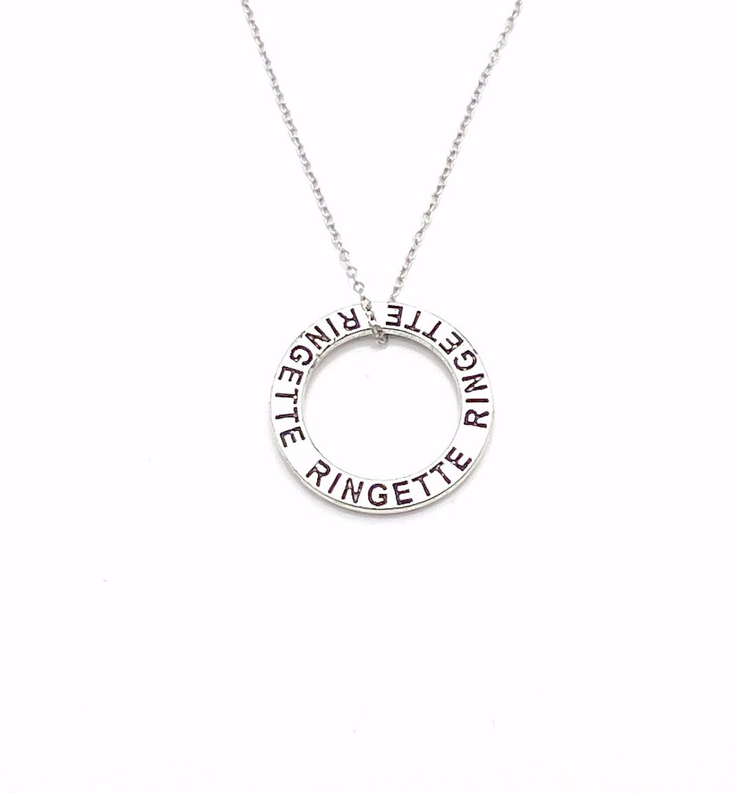 Ringette Circle Necklace, Silver Ringette Jewellry Affirmation Circle ...