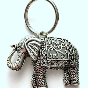 Large Elephant Keychain, Animal Key Chain, Strength and Friendship Gift ...