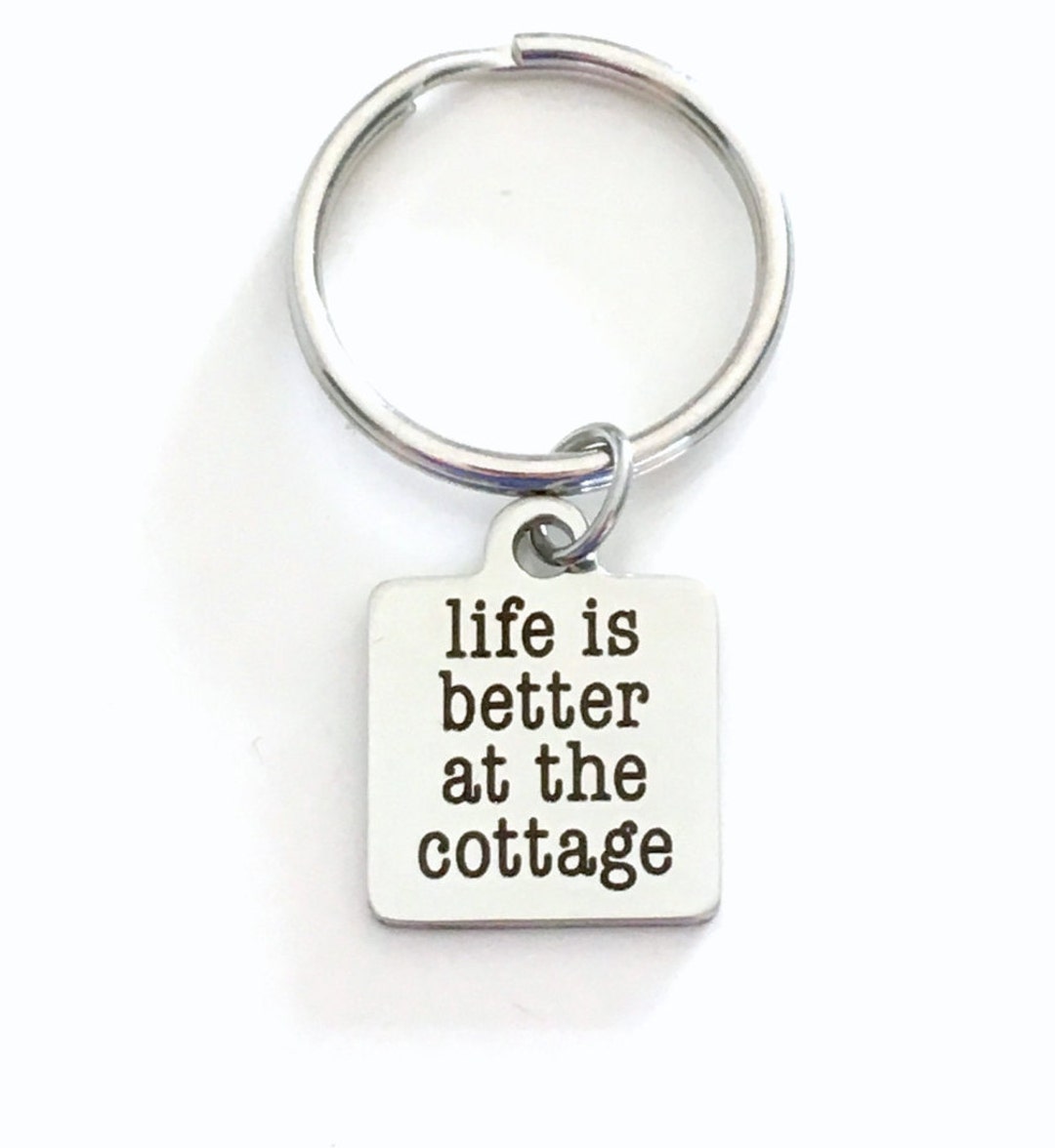 Life is Better at the Cottage Keyring, Cottage Keychain, Cabin Key ...