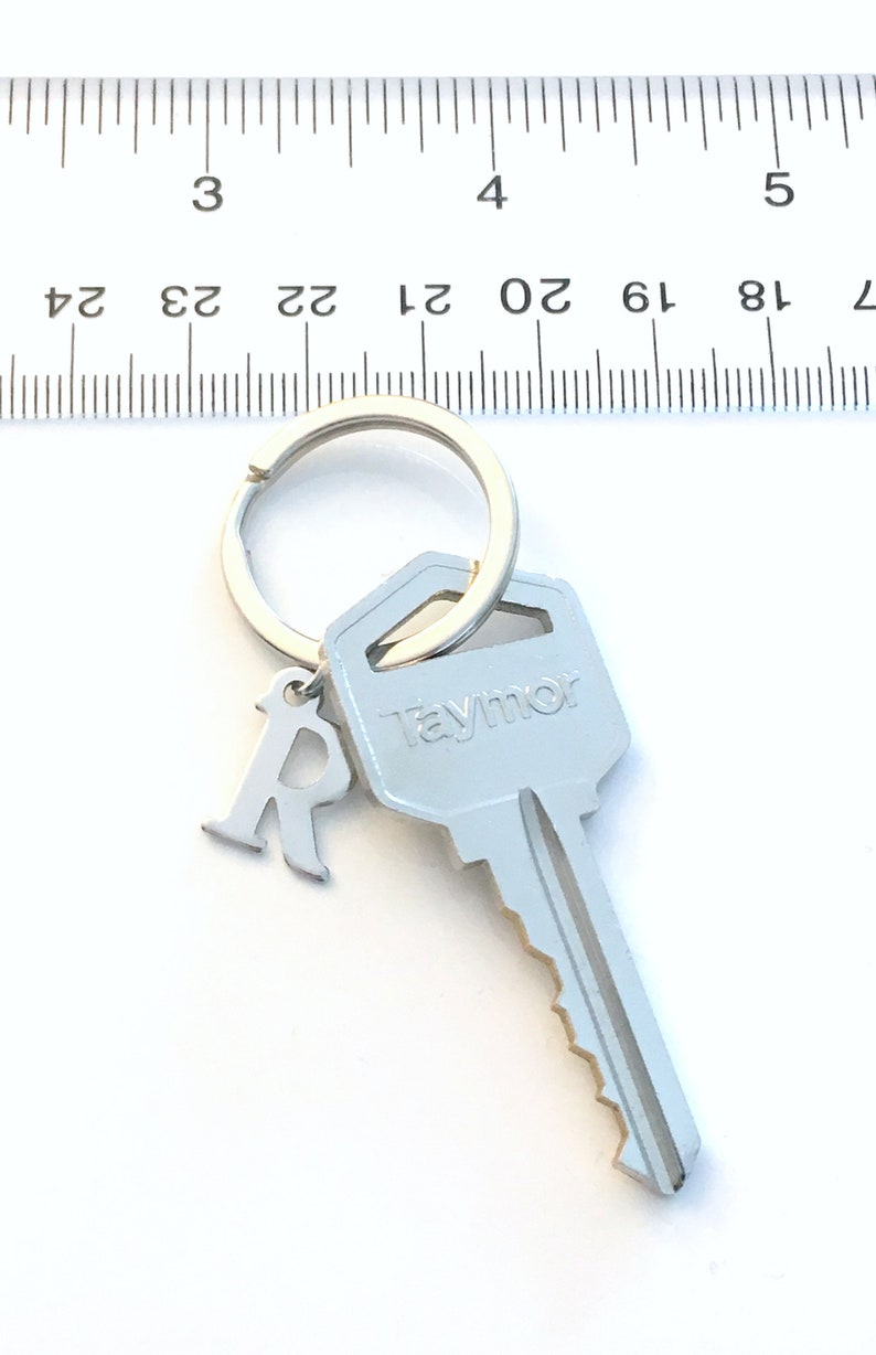 Initial Key Chain Monogram Keychain Letter and Birthstone - Etsy