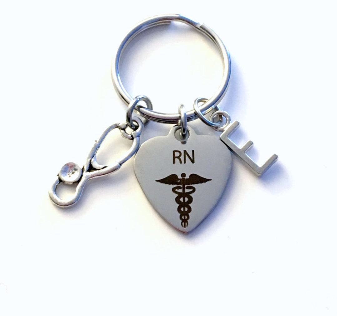RN Key Chain Gift for RN Nurse Keychain Nursing Keyring Man Men Male ...