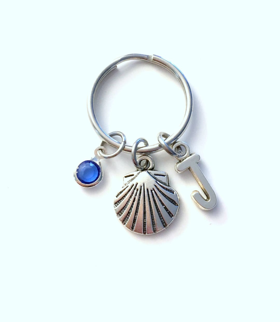 Shell Keychain, Gift for Beach House Key Chain, Oyster Keyring, Clam ...