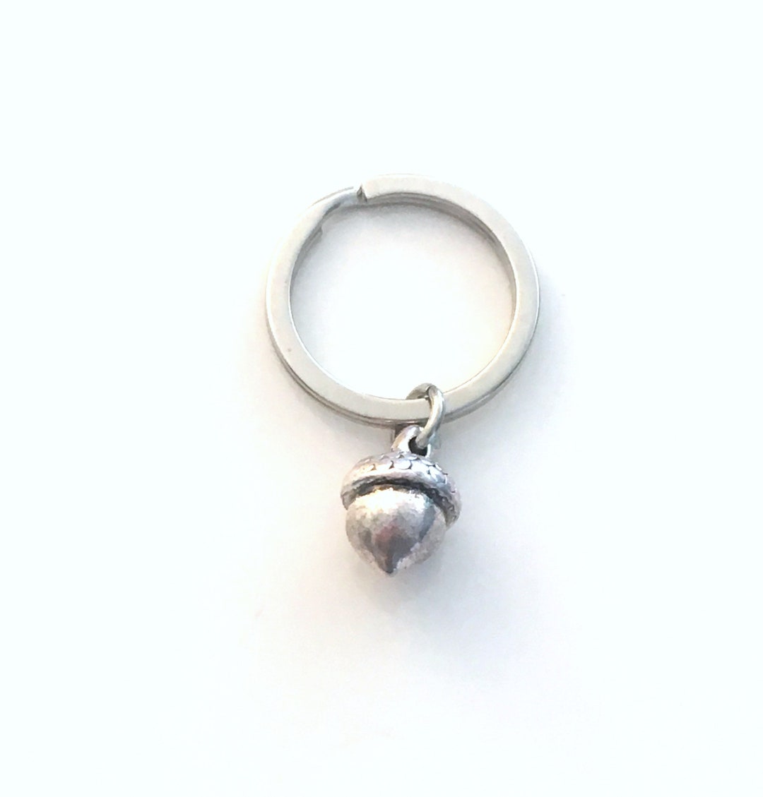 Acorn Keychain / Acorn Keyring / Silver Acorn Key Chain / Gift for New ...