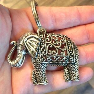 Large Elephant Keychain, Animal Key Chain, Strength and Friendship Gift ...