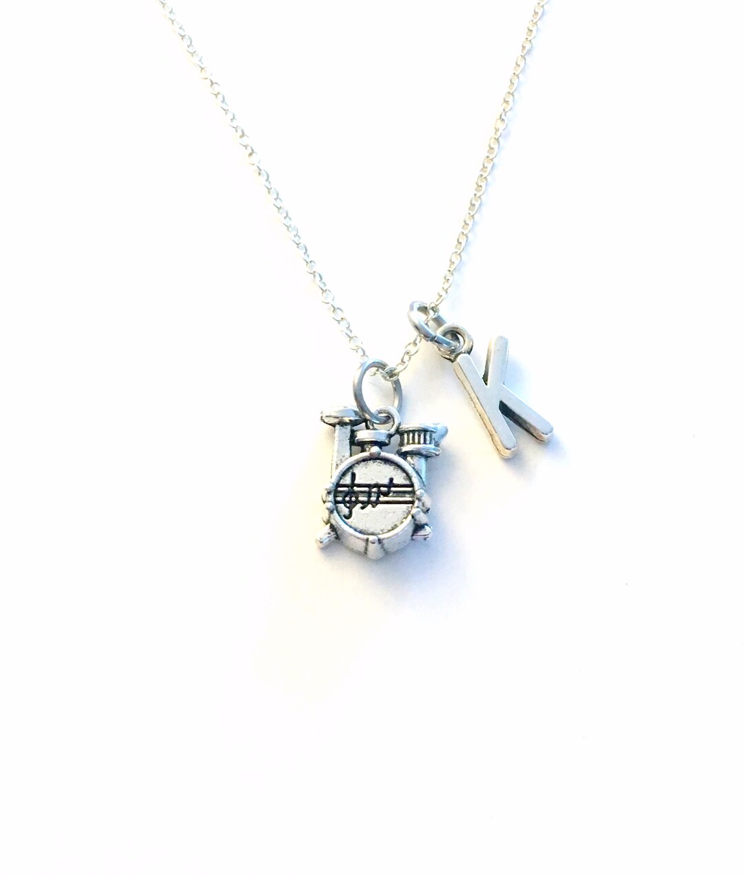 Drum Kit Necklace, Drummer Jewelry, Silver Drumkit Charm, Music ...
