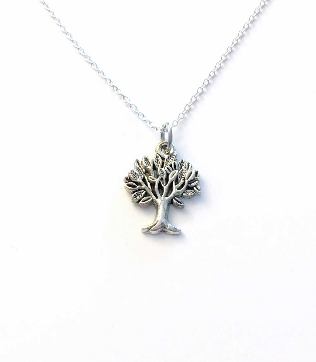Silver Tree Necklace, Tree Charm Jewelry, Forestry Officer Gift for ...