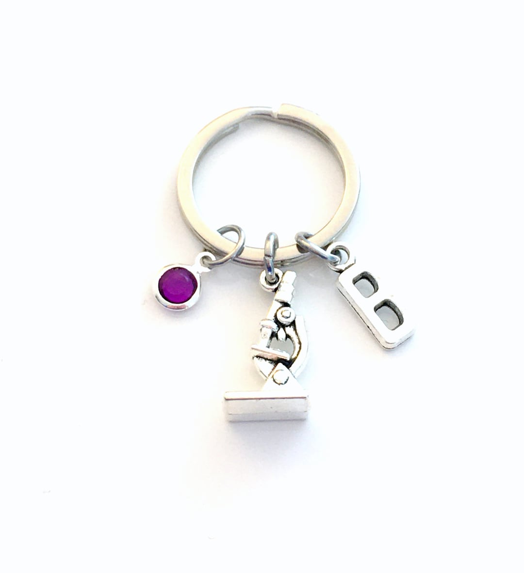 Microscope Keychain / Silver Micro Scope Keyring / Science Key Chain ...