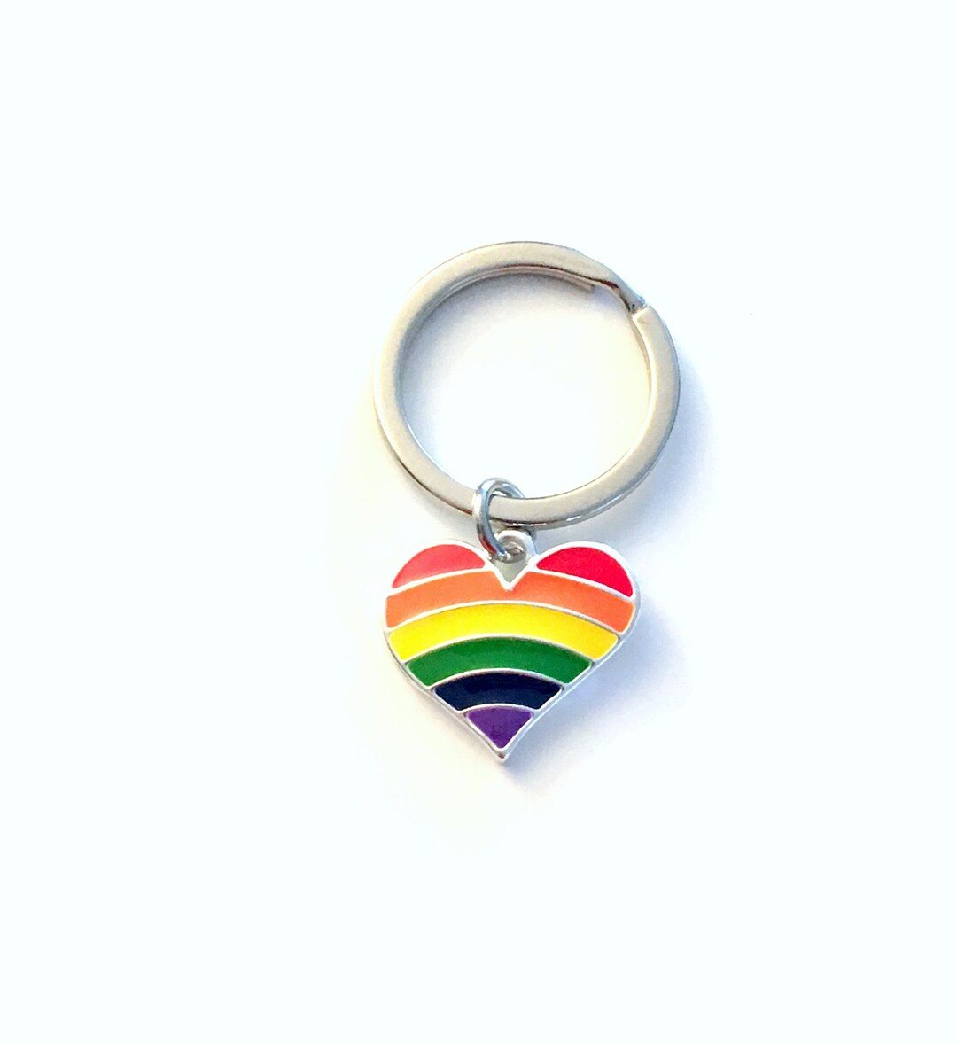 Rainbow Keychain, Pride Symbol Key Chain, Heart Gift for LGBTQ ...
