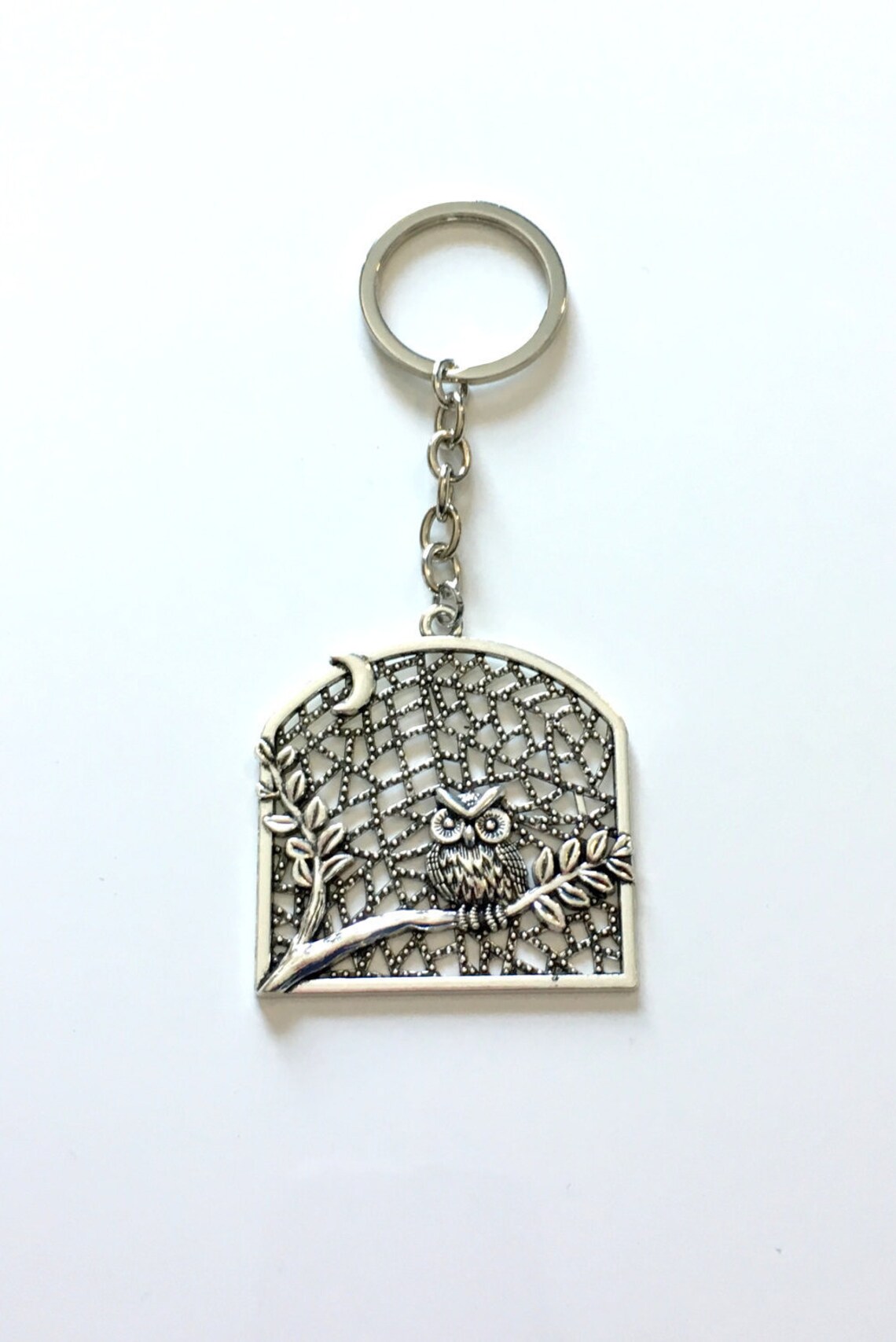 Owl Keychain Large Owl in Tree Key Chain Detailed Bird - Etsy Canada