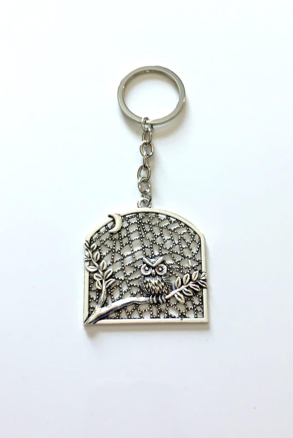 Owl Keychain Large Owl in Tree Key Chain Detailed Bird - Etsy Canada