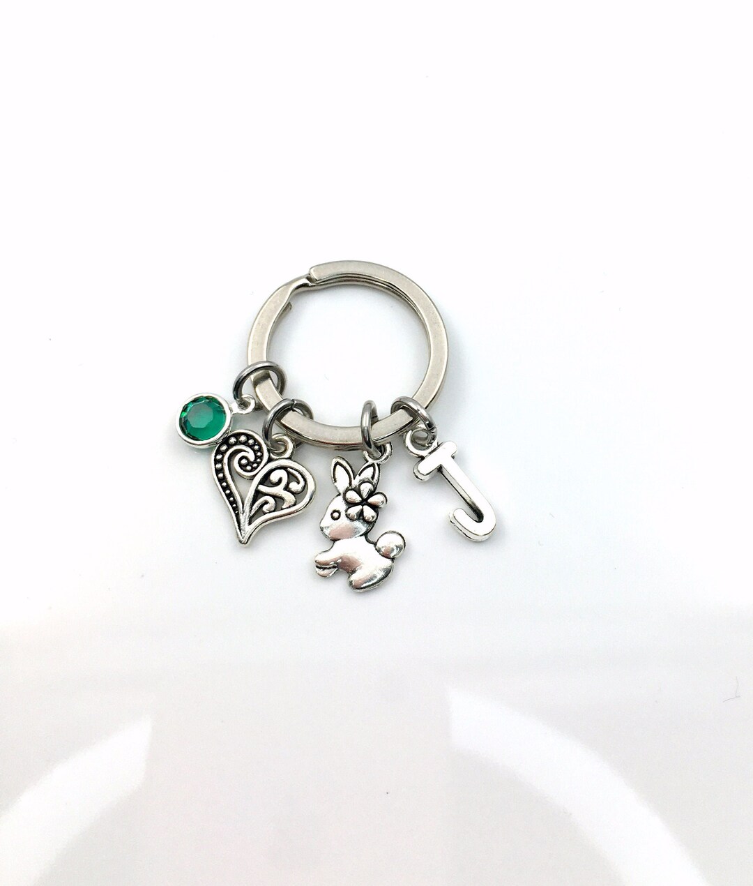 Bunny Keychain, Rabbit Key Chain, Daughter Keyring, Animal Birthday ...