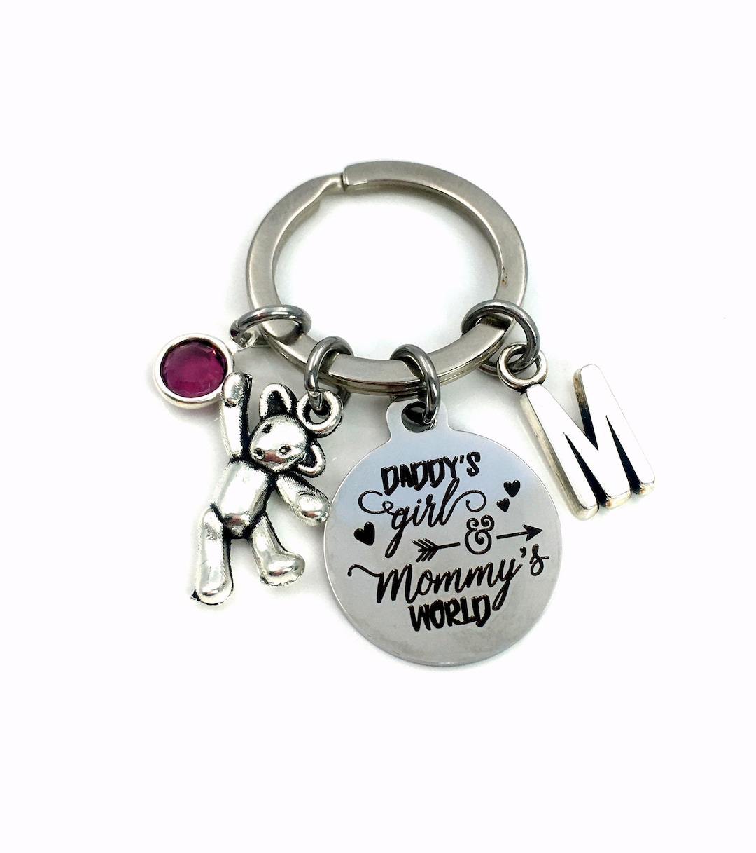 Push Present for New Mom / Daddy's Girl and Mommy's World Key Chain ...